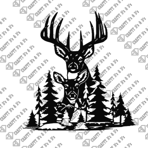 Custom Deer Scene SVG File - Etsy
