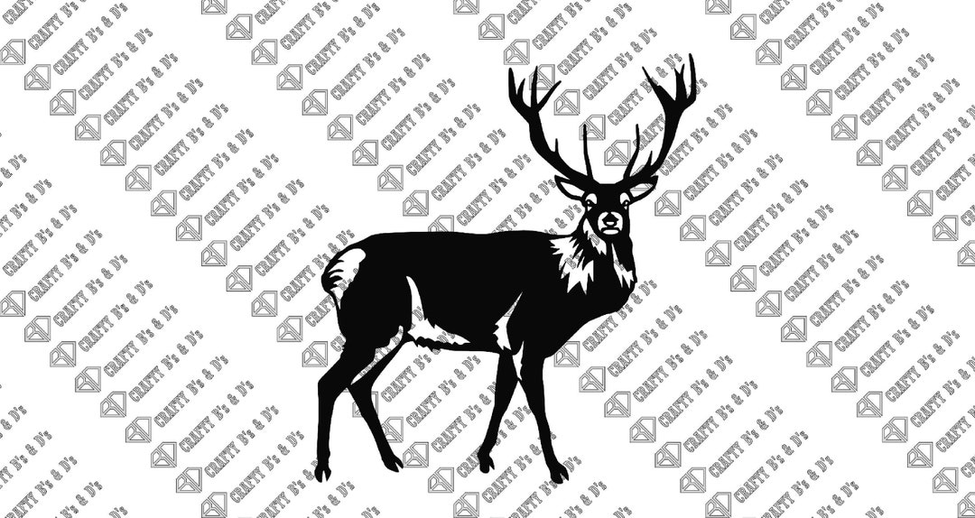 Deer - Buck - Download - Cut File, Digital, - Dxf, Svg, Png, Pdf, Ai ...