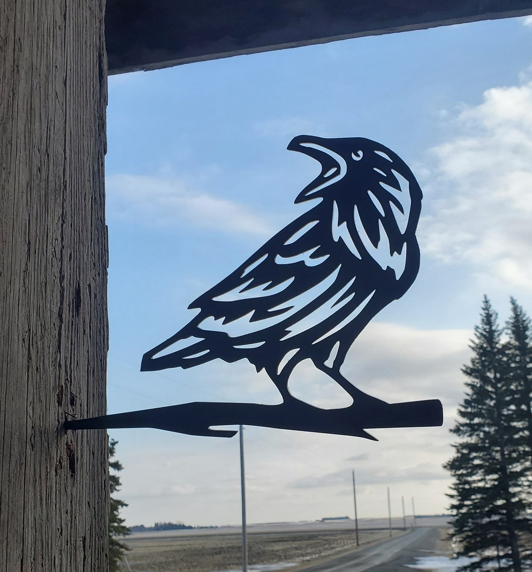 Metal Bird - Crow - Steel Art - Metal Art - Outdoor Art - Decoration - Etsy