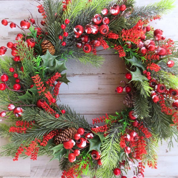 Red Berry Wreath - Etsy