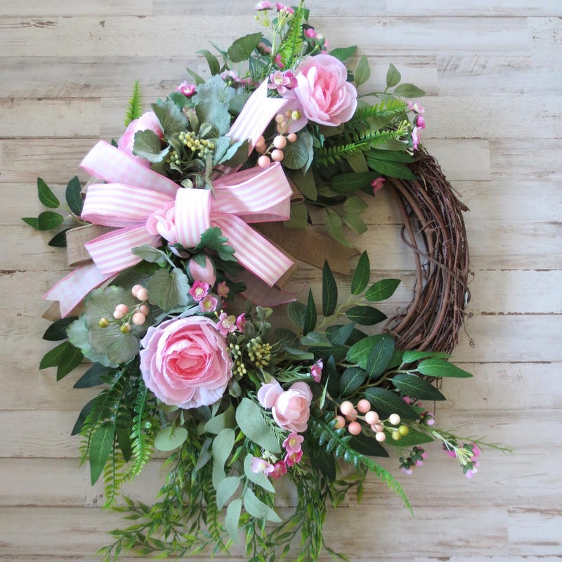 Pink Spring Wreath - Etsy