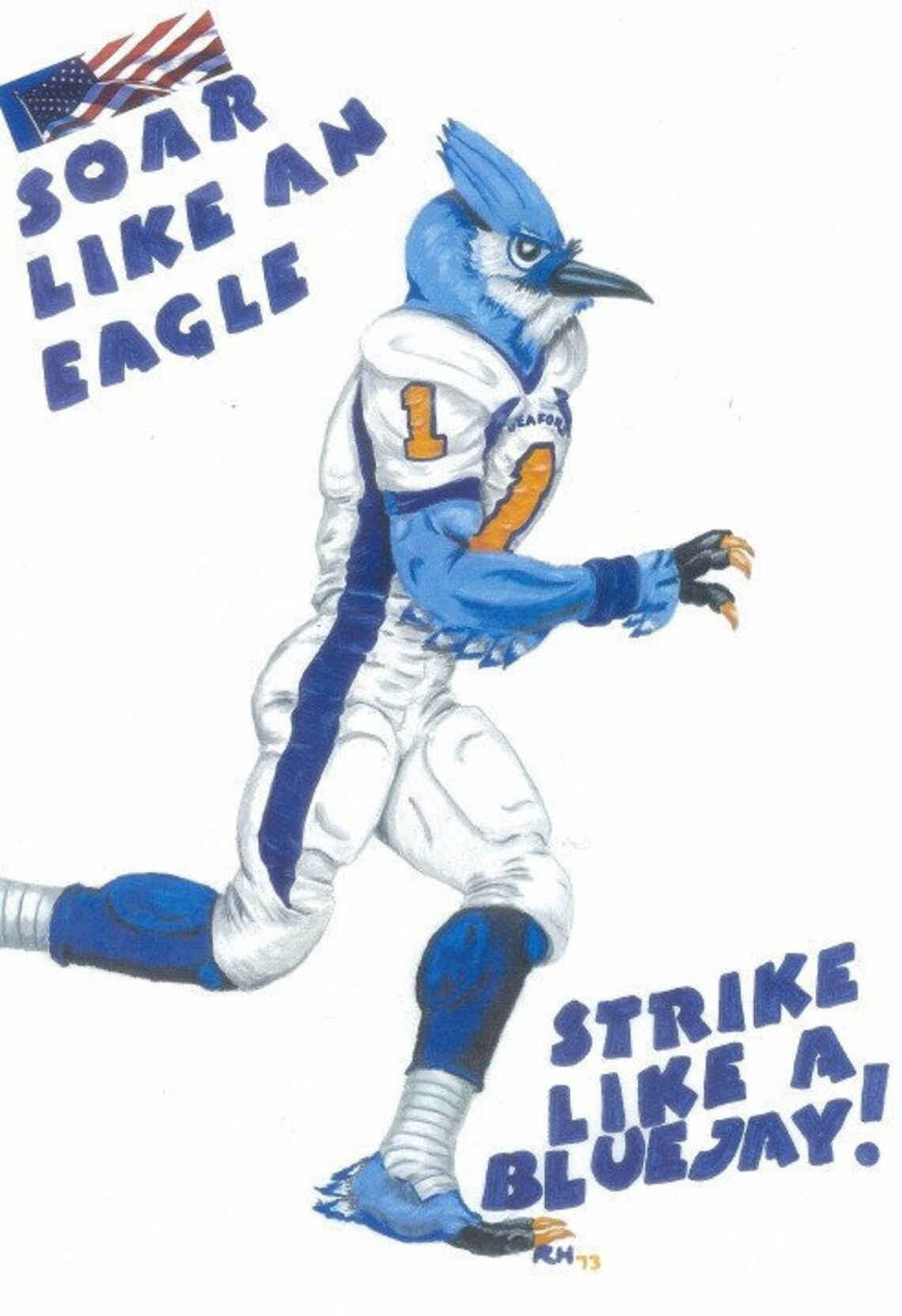 Custom Football Mascot Drawings High School College or Pro | Etsy