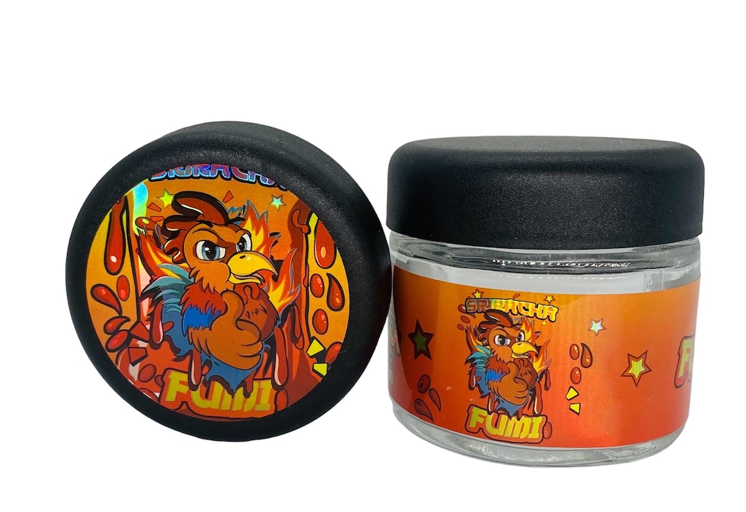 Sriracha 2 OZ Glass Jar With Sticker Label Holographic Packaging ...