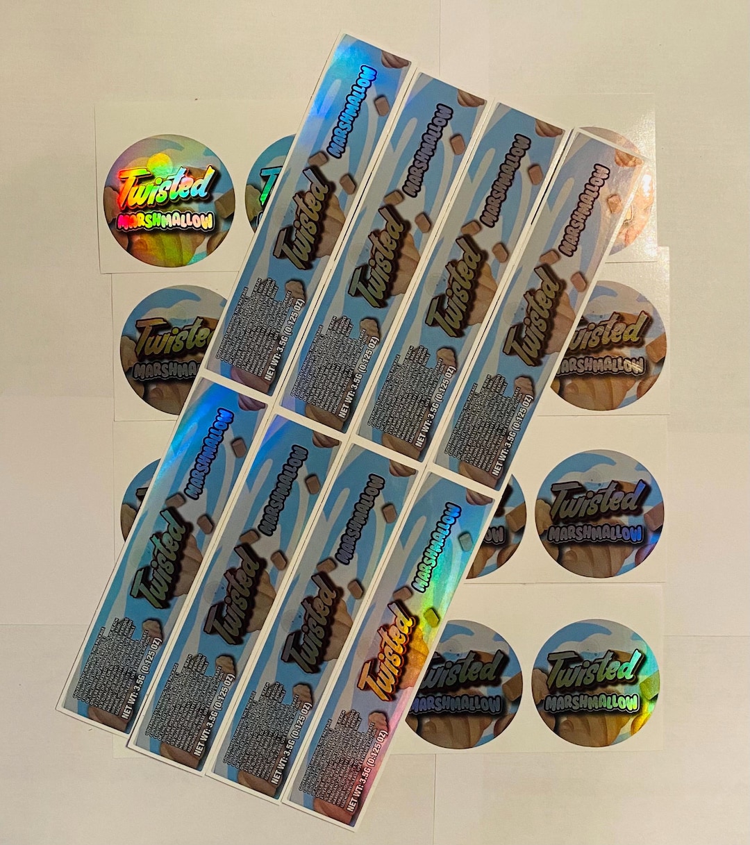 2 Ounce Glass Jar Sticker Label Packaging , JARS NOT INCLUDED, Twisted ...