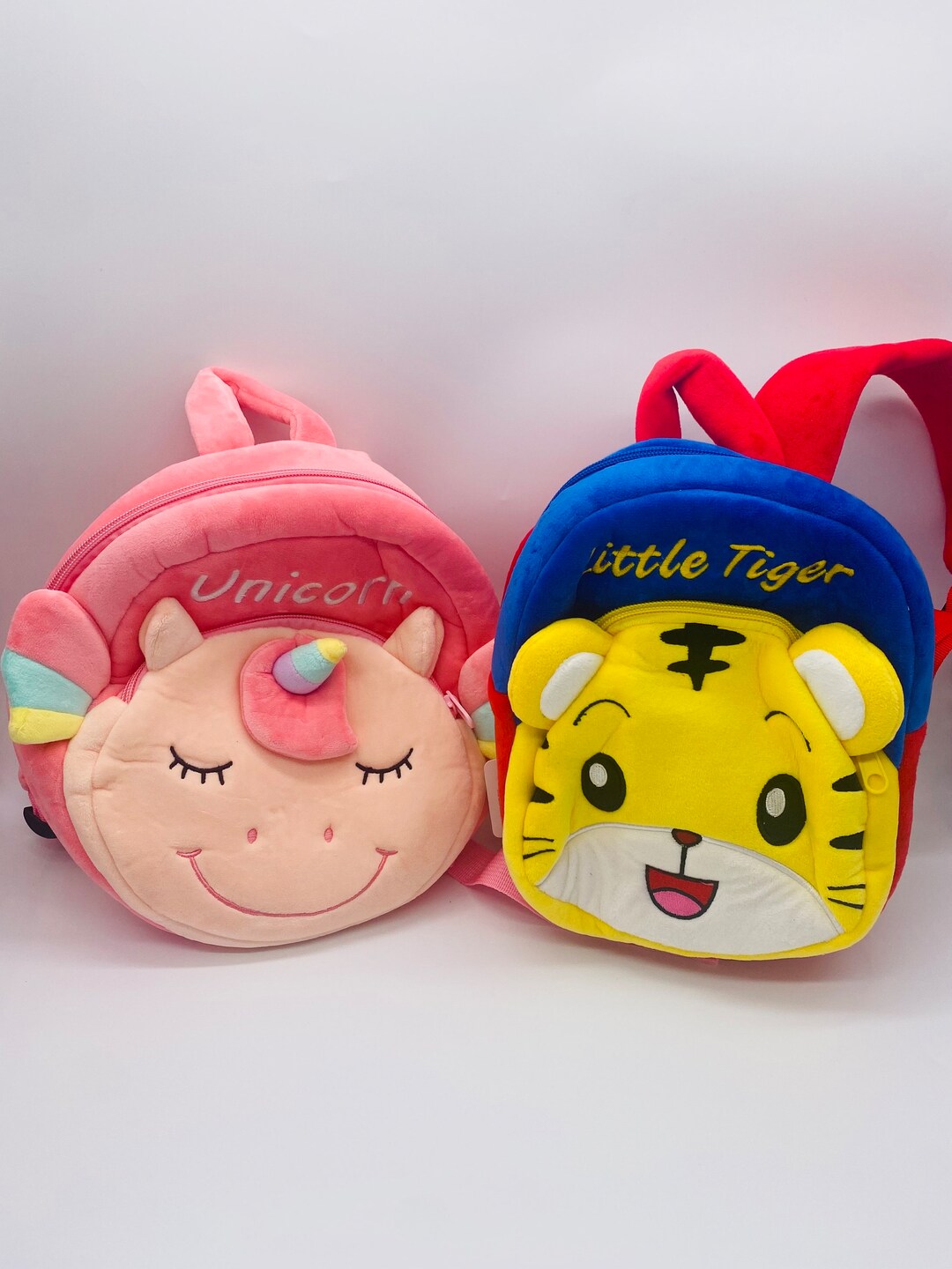 Cute Plush Toddlers Kids Little Tiger and Unicorn Toddler Backpack ...