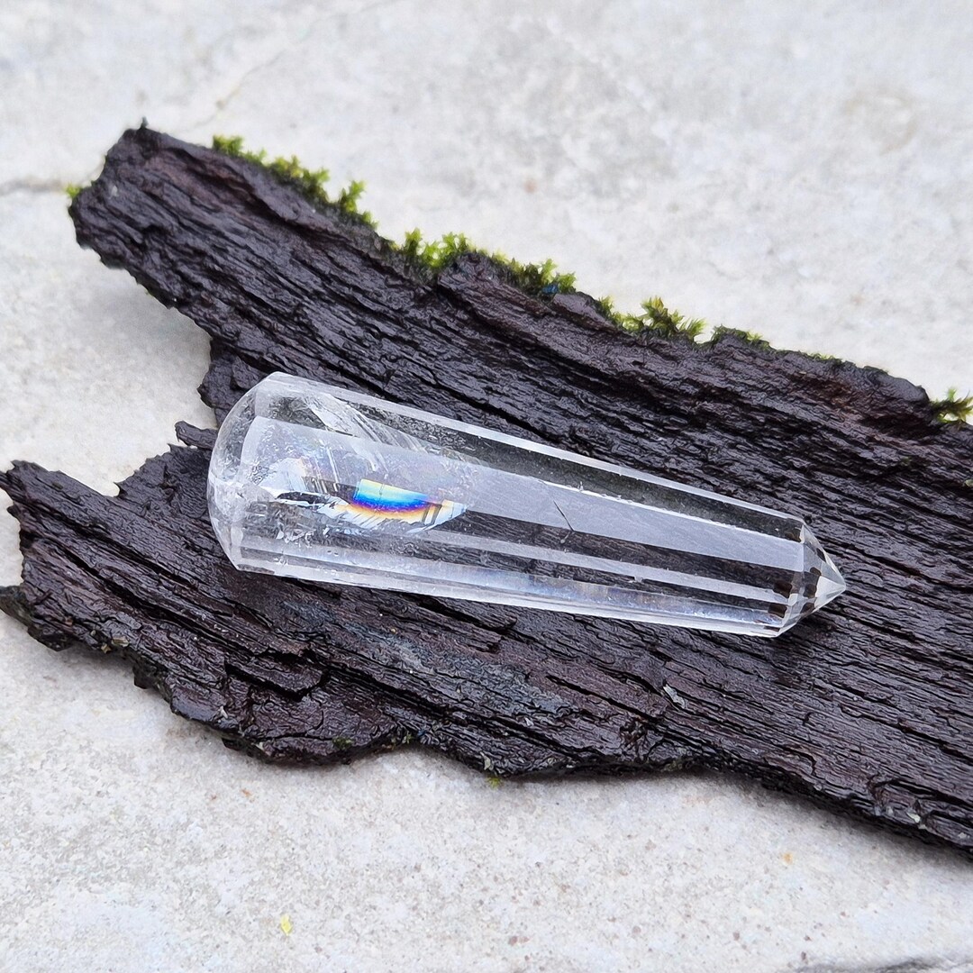 Vogel Quartz Crystal Wand With 12 Sides, Pointed Tip and Round Base - Etsy