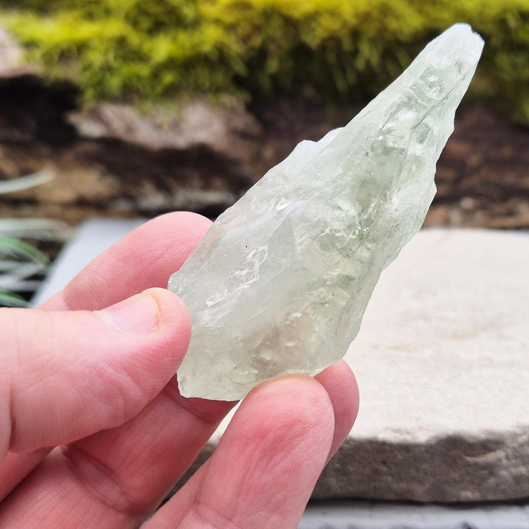 Natural Prasiolite, Green Quartz Crystal From Brazil. Raw, Unpolished ...