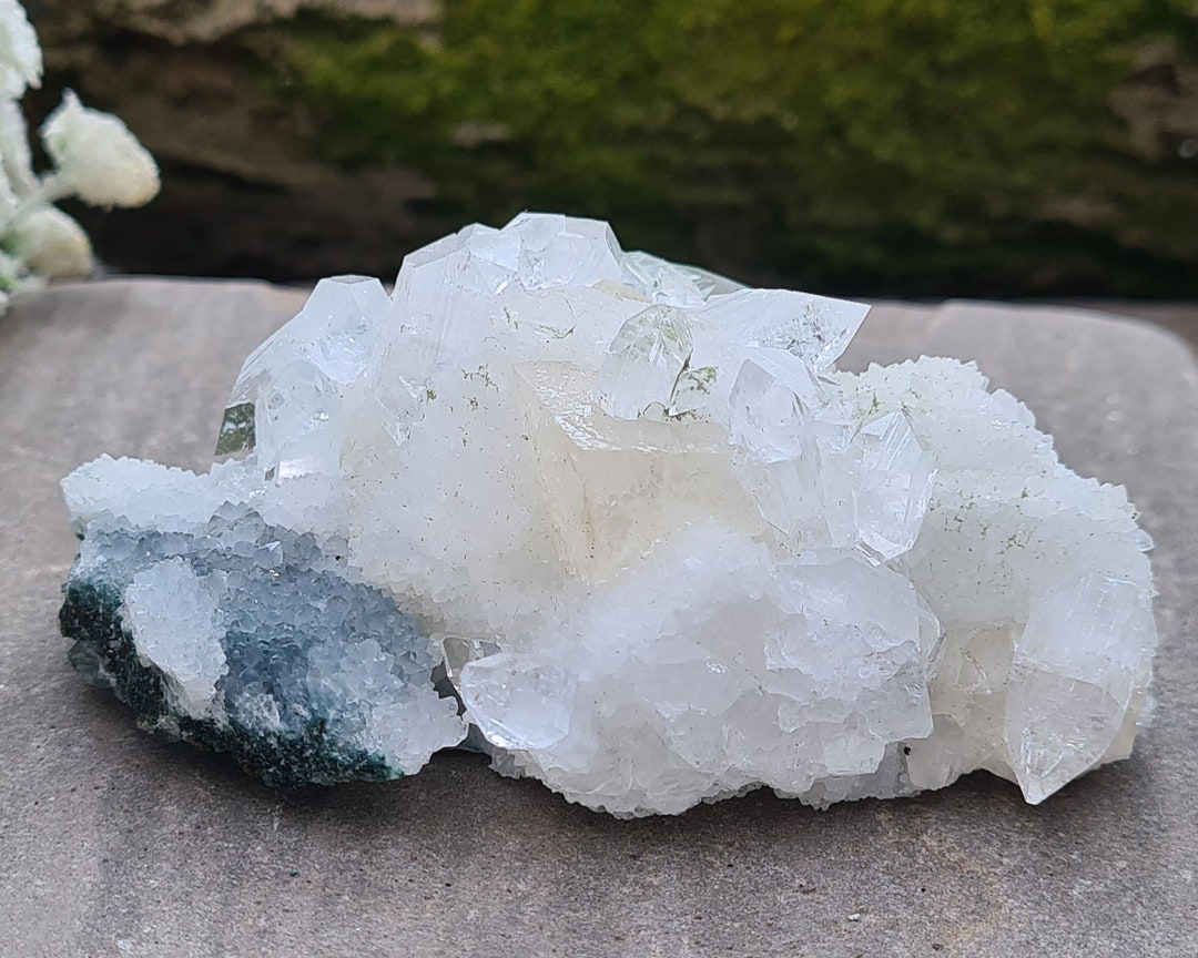 Crystal, Apophyllite Cluster With Calcite, Zeolite, 155 Gm - Etsy