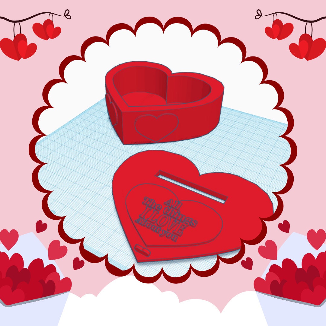 3D Digital Heart Box - Etsy