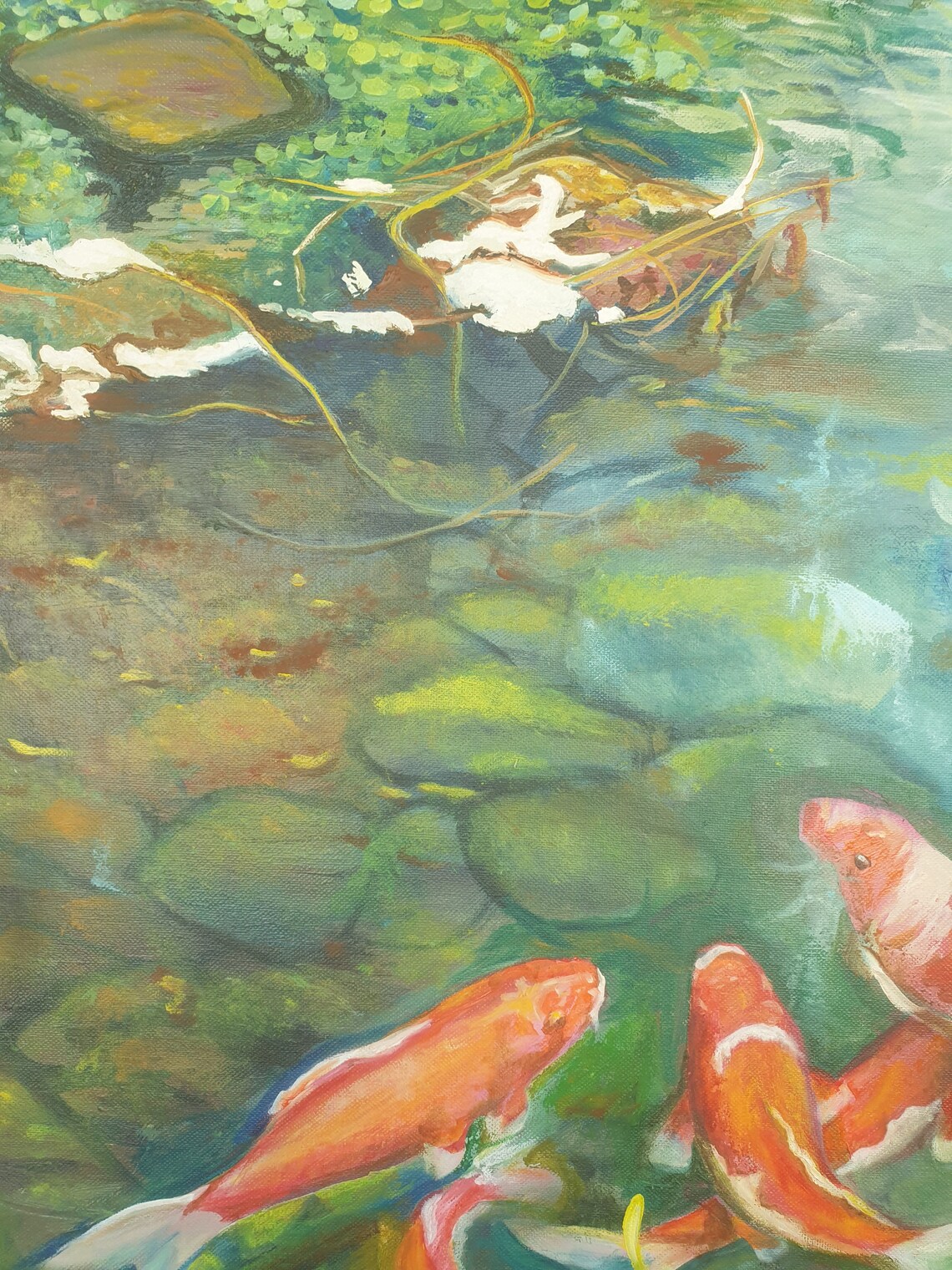 9 Koi Fish Oil Painting Modern Impressionism Colorful Koi | Etsy