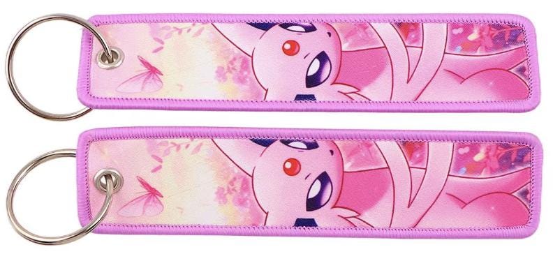 Pocket Monsters Keychain, Embroidered Jet Tag Anime Gift Eevee Glaceon ...