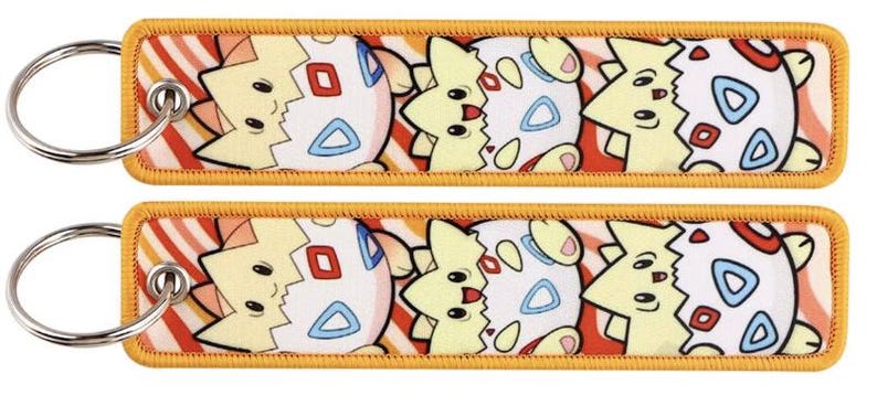 Pocket Monster Embroidery Keychains Pokemon Togepi Jigglypuff Dragonite ...