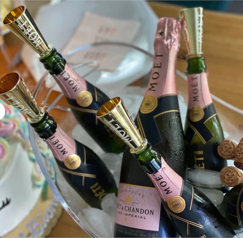 Moet Chandon Champagne Gold Mini Sippers for Moet Individually Packaged ...