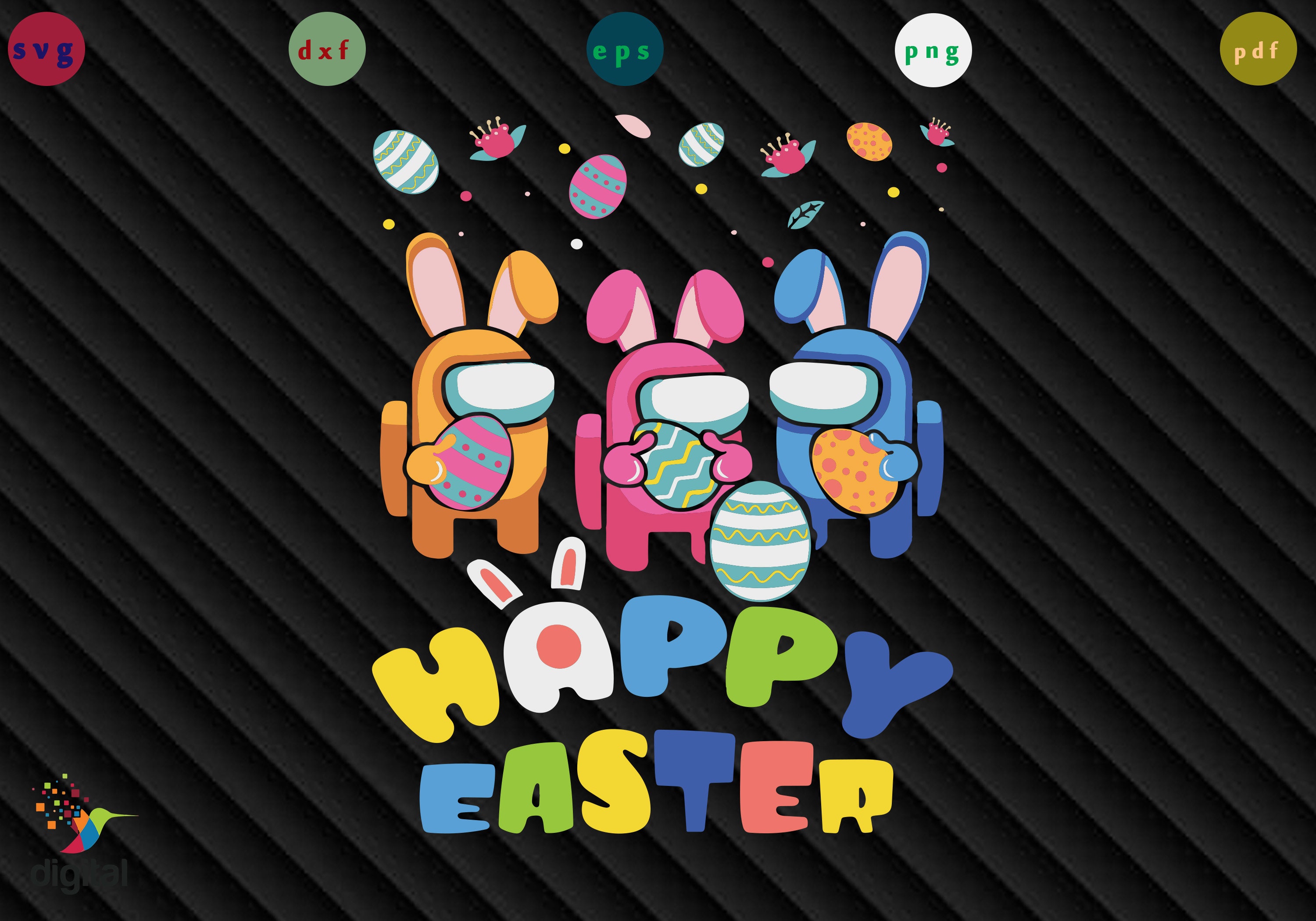 Among Us Easter svg Happy Easter Among Us svg Among Us Bunny | Etsy