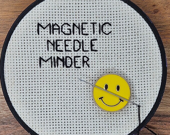 Smiley Face Needle Minder Magnetic for Cross Stitch, Embroidery or ...