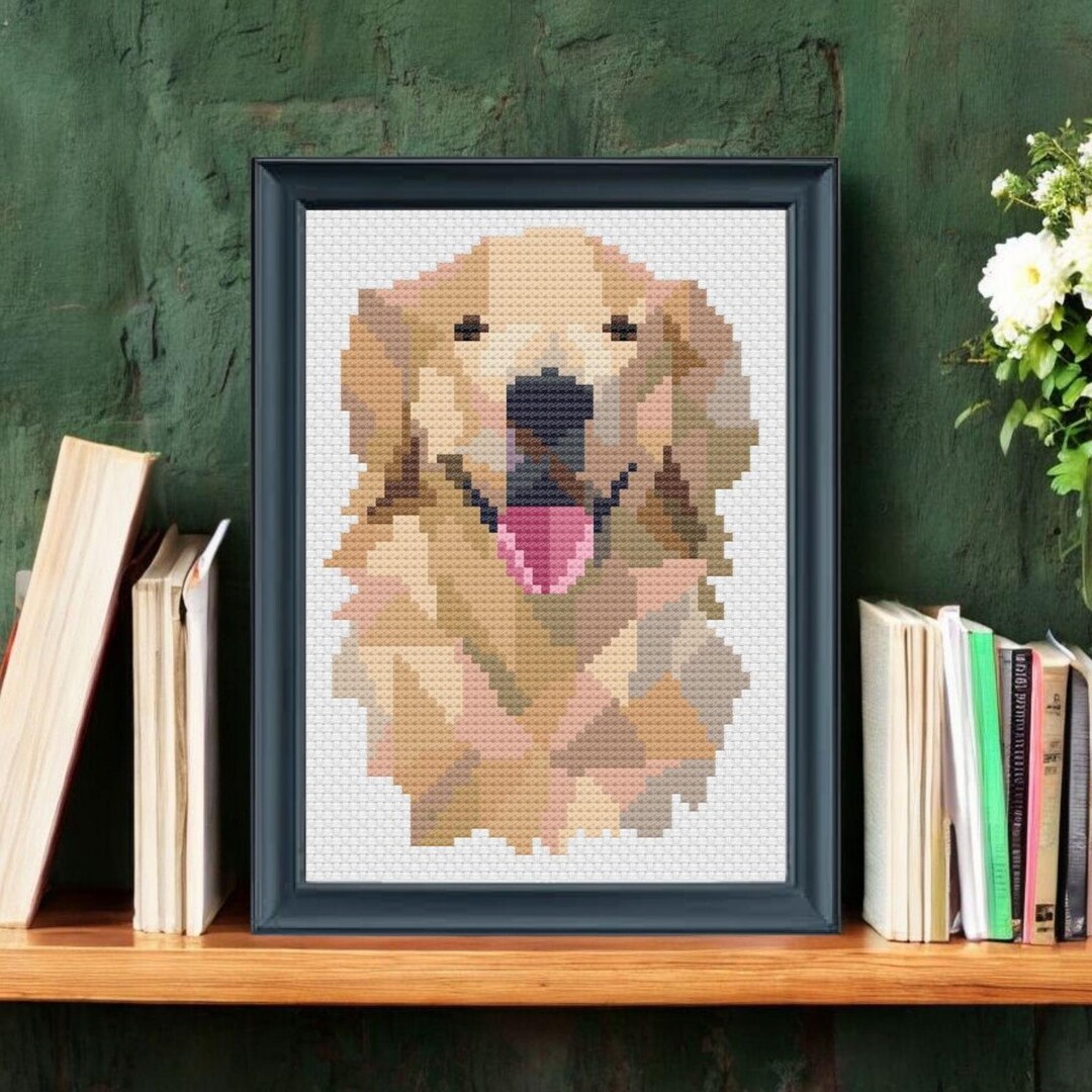 Geometric Golden Retriever Cross Stitch Pattern PDF - Hunting Dog ...