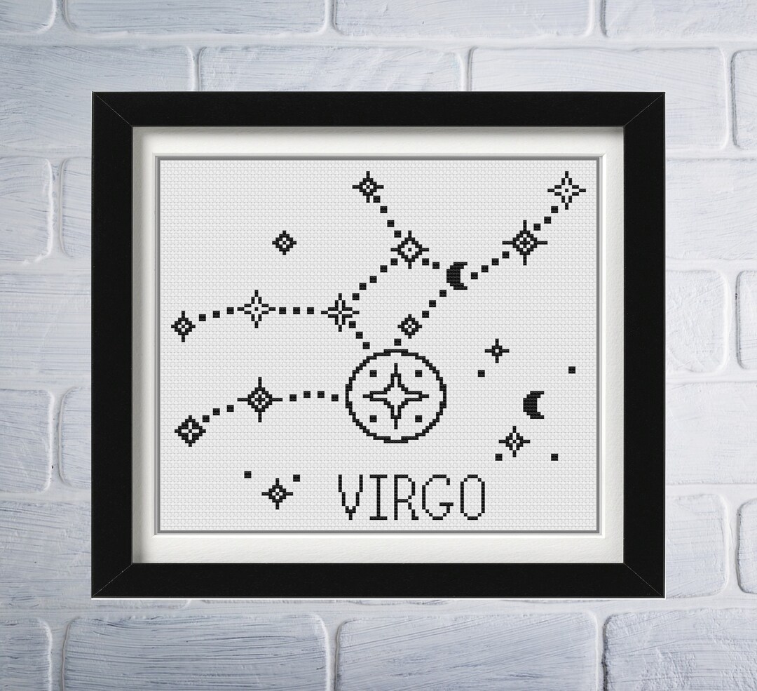 PATTERN Virgo Cross Stitch Pattern Constellation Cross - Etsy