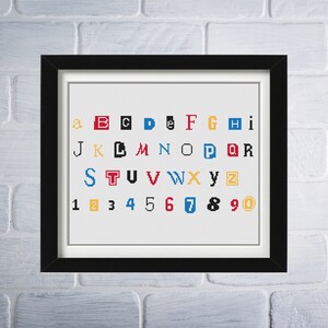 Ransom Note Alphabet Cross Stitch Pattern PDF – Modern Font Sampler ...
