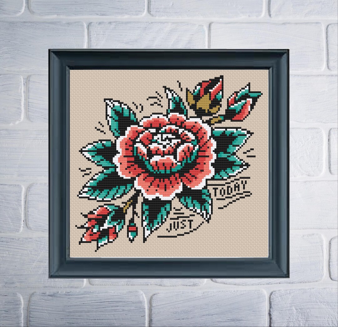 PATTERN Just Today Peony Cross Stitch Pattern - Sobriety Cross Stitch ...