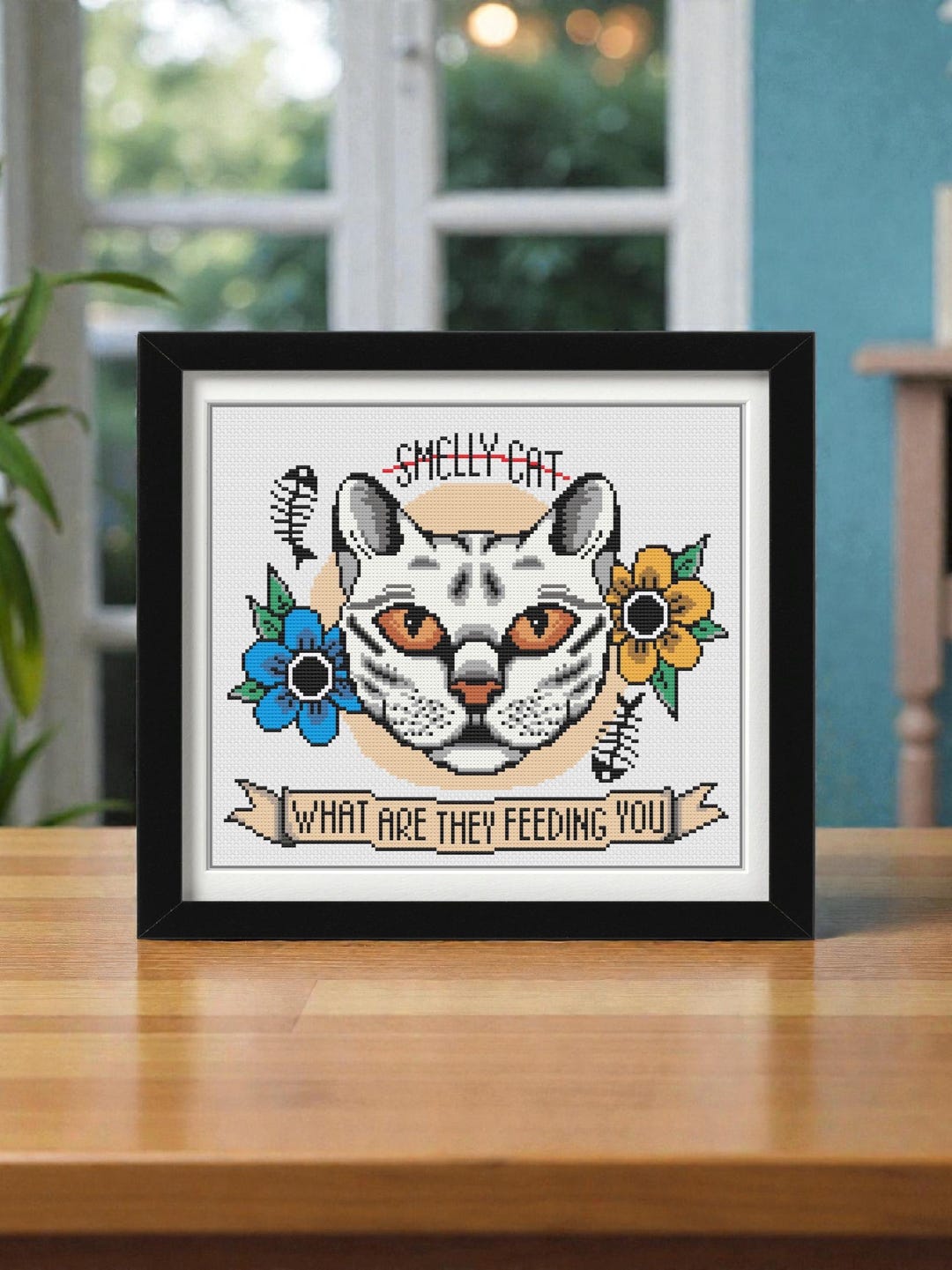 Smelly Cat Cross Stitch Pattern PDF - Tattoo Funny Subversive Friends ...