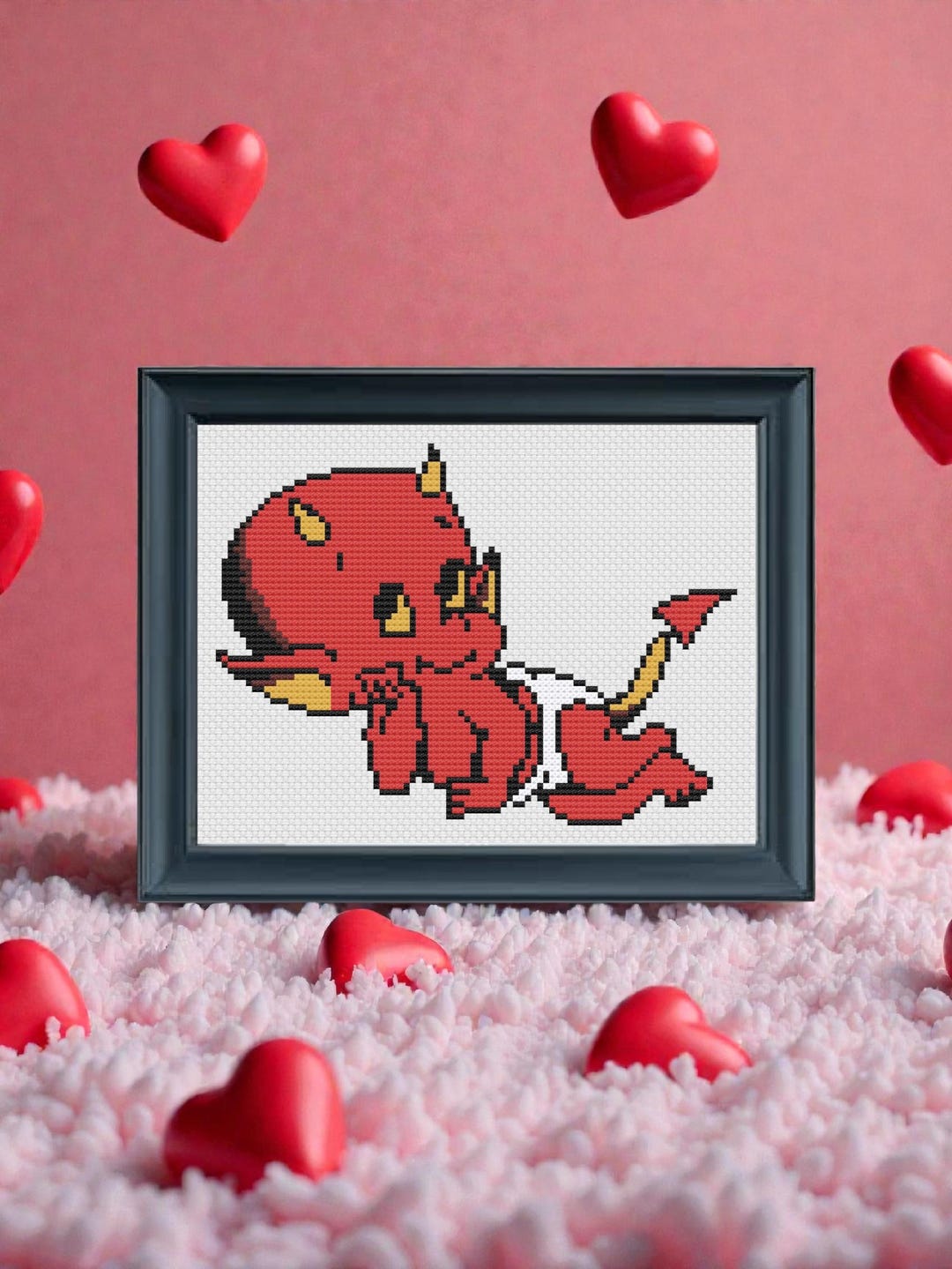 Tattoo Lil Devil Cross Stitch Pattern PDF - Subversive Valentine's Day ...
