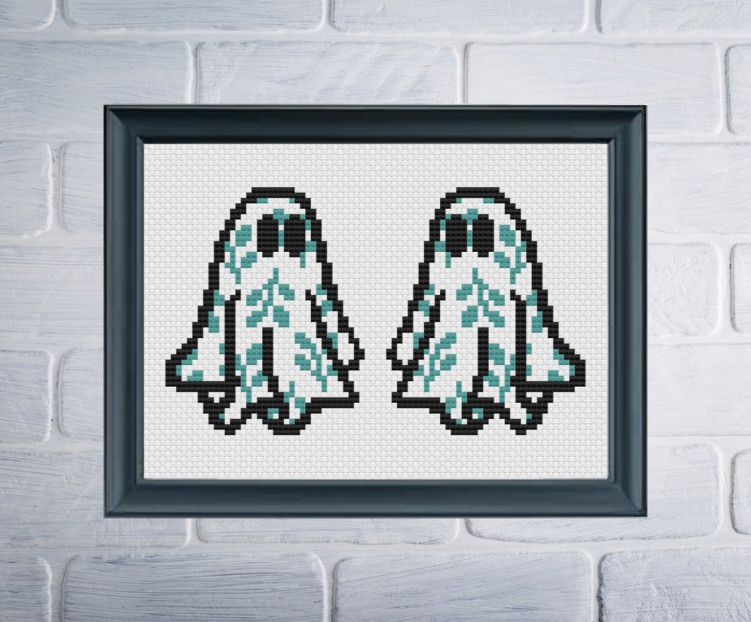 PATTERN Leaves Sheet Ghost Cross Stitch Pattern - Spooky Cross Stitch ...