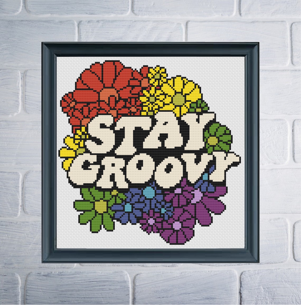 PATTERN Stay Groovy Cross Stitch Pattern Modern Cross Stitch | Etsy