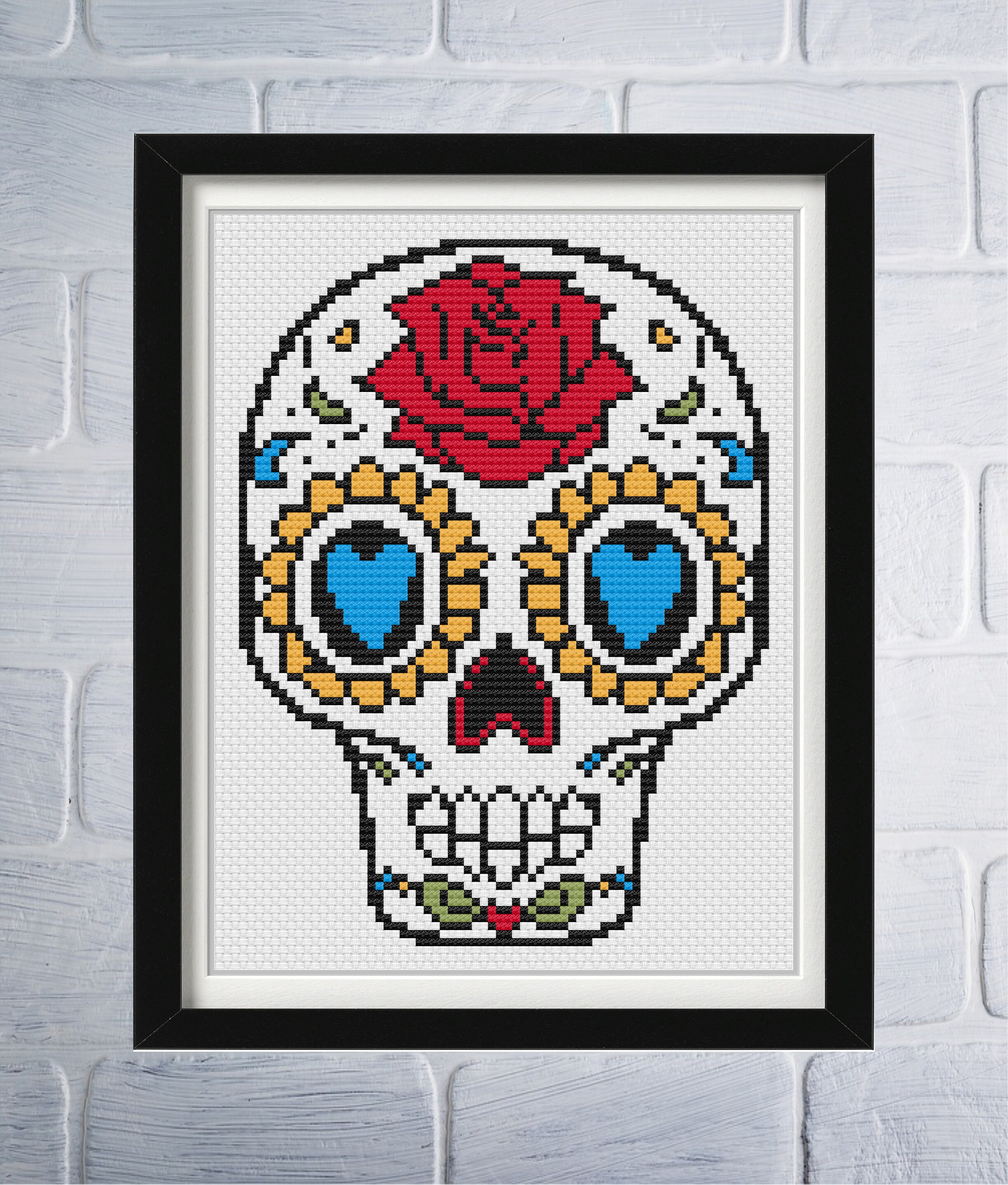 PATTERN Sugar Skull Cross Stitch Pattern Modern Cross Stitch | Etsy