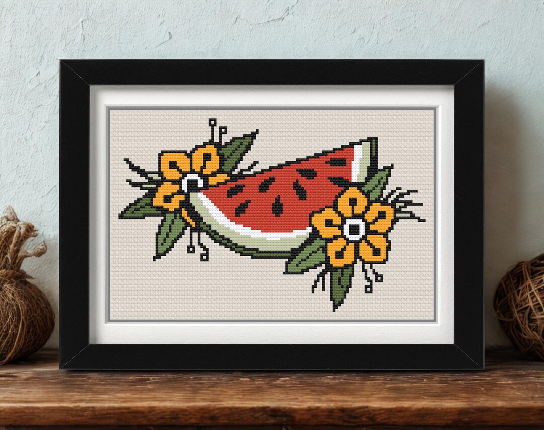 Watermelon Cross Stitch Pattern – Subversive Fruit Embroidery PDF ...