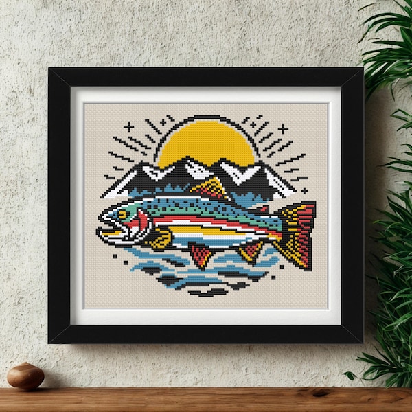 Trout Cross Stitch Pattern - Etsy