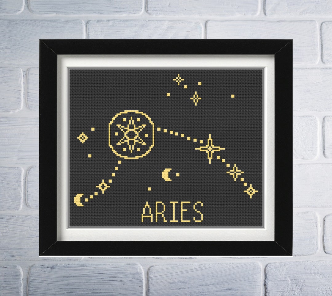 PATTERN Aries Cross Stitch Pattern - Constellation Cross Stitch Pattern ...