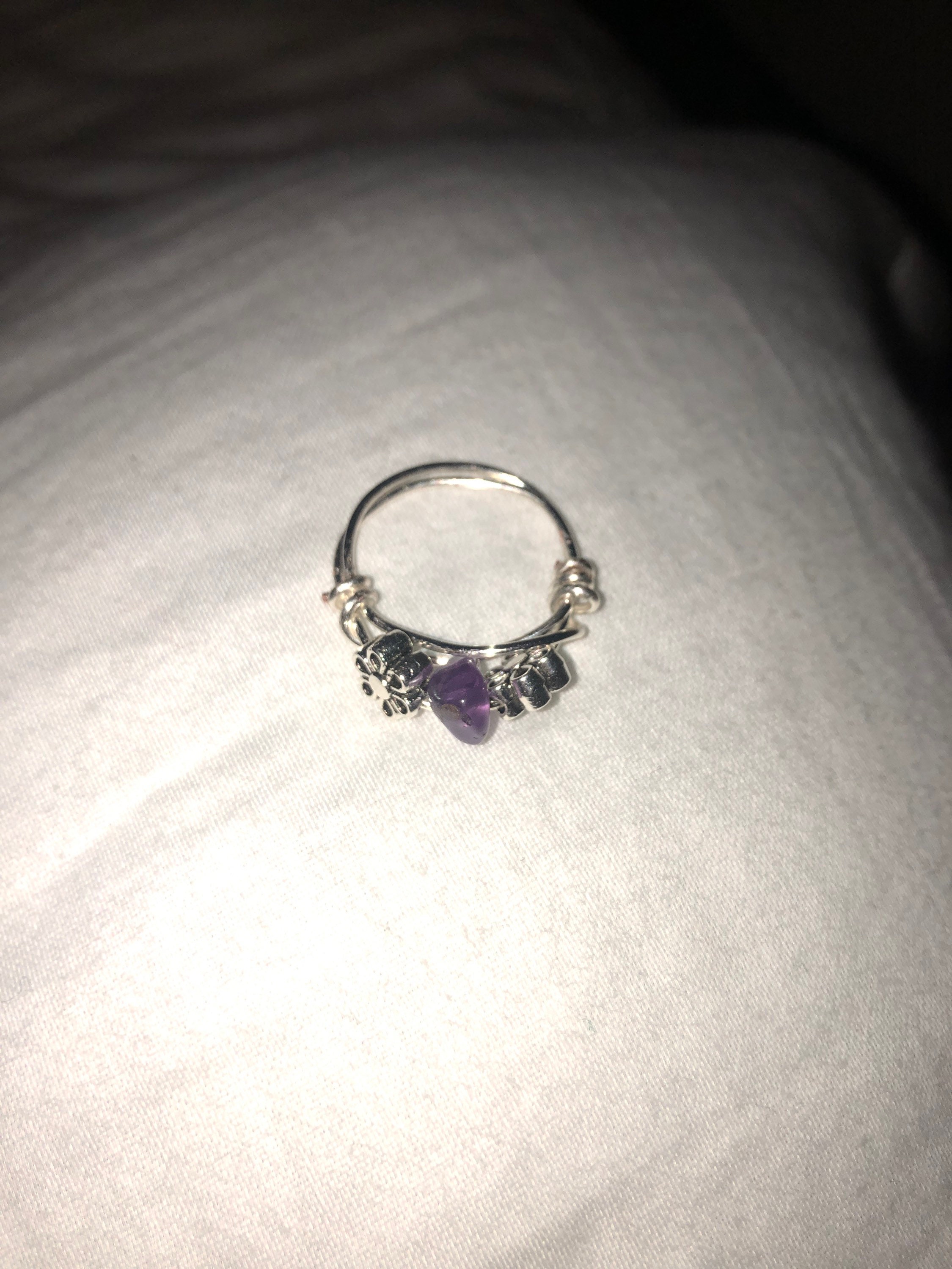 Amethyst Flower Ring - Etsy