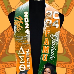 Custom Sublimated Graduation Stole | Personalized Name, School, Photos ...