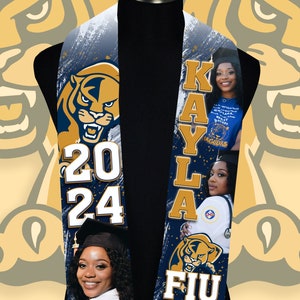 Custom Sublimated Graduation Stole | Personalized Name, School, Photos ...