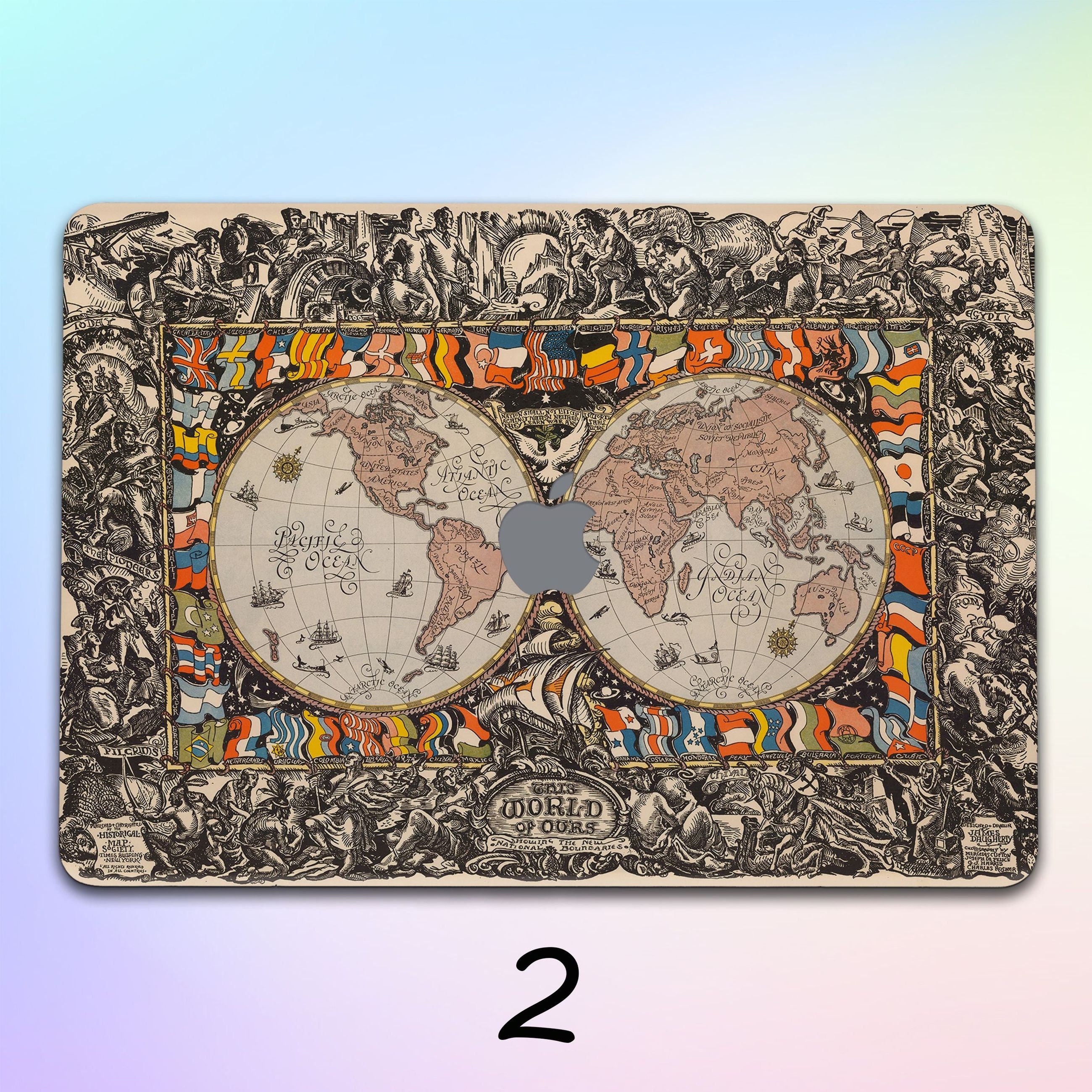 World Map MacBook Case MacBook Air M2 Case MacBook Pro 13 Inch Case ...