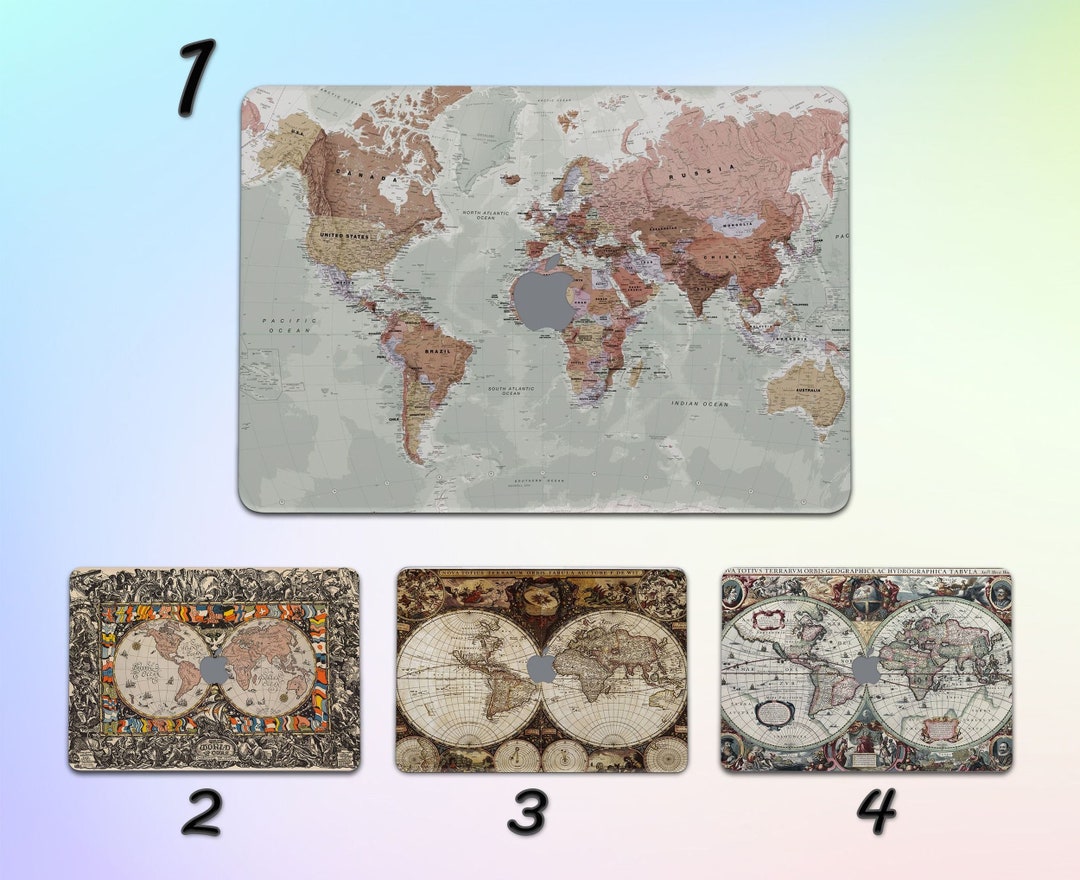 World Map MacBook Case MacBook Air M2 Case MacBook Pro 13 Inch Case ...