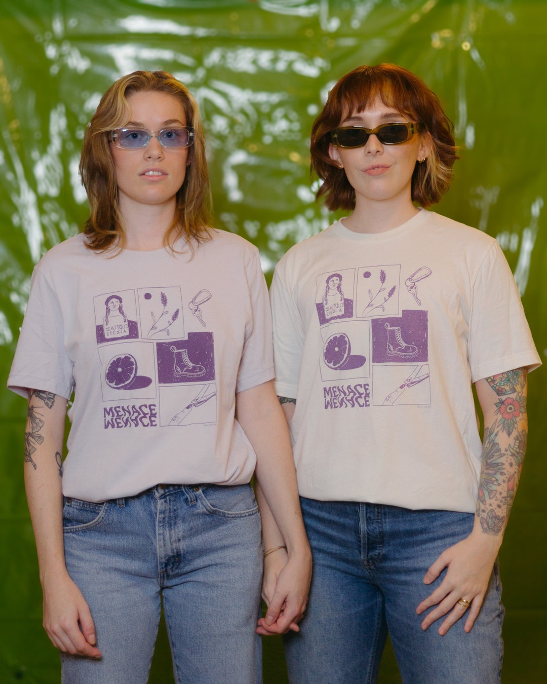 Lavender Subtle Queer Shirt - Sapphic Purple White Screenprinted Design ...