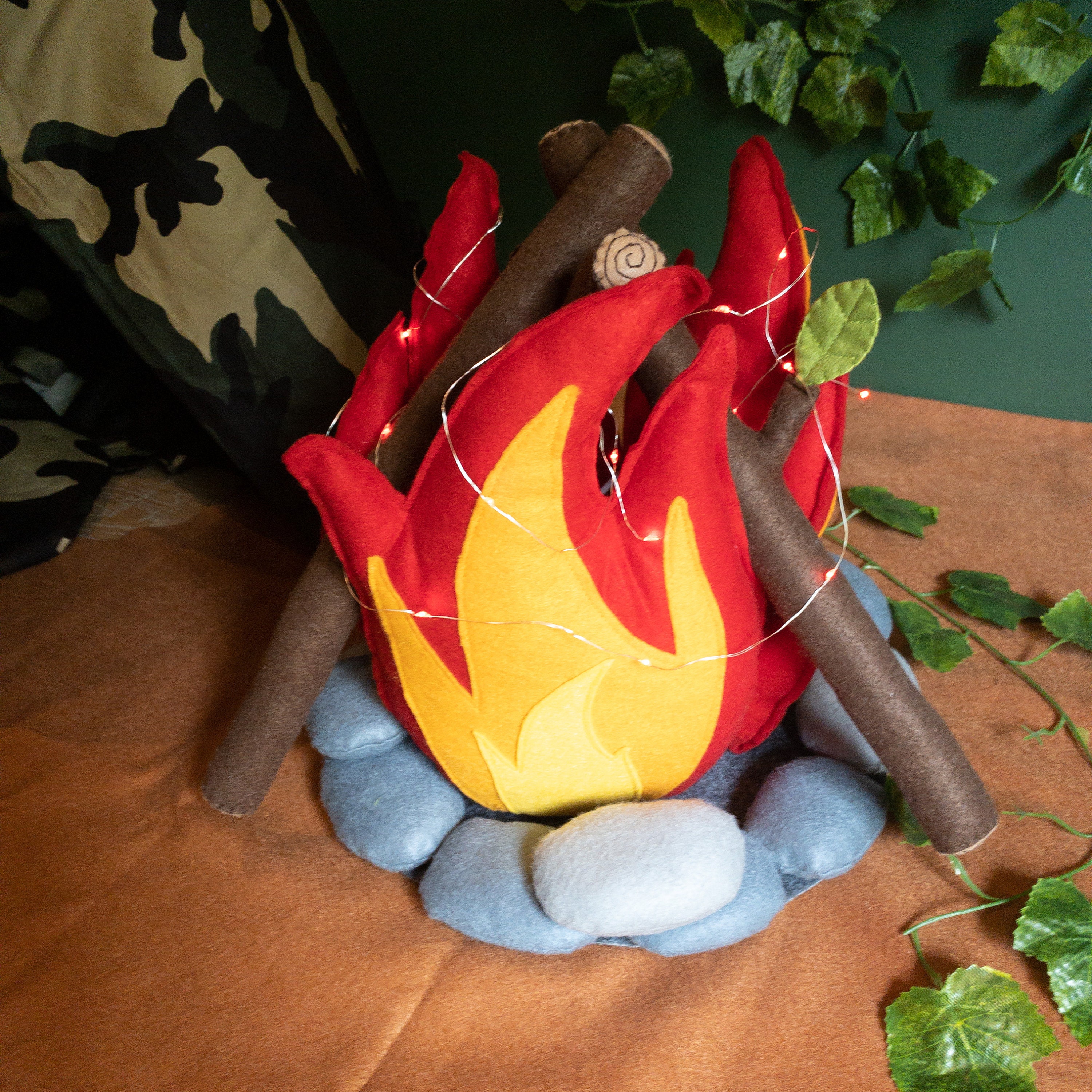 Felt Campfire Play Set With LED Lights, Pretend Play Food - Etsy