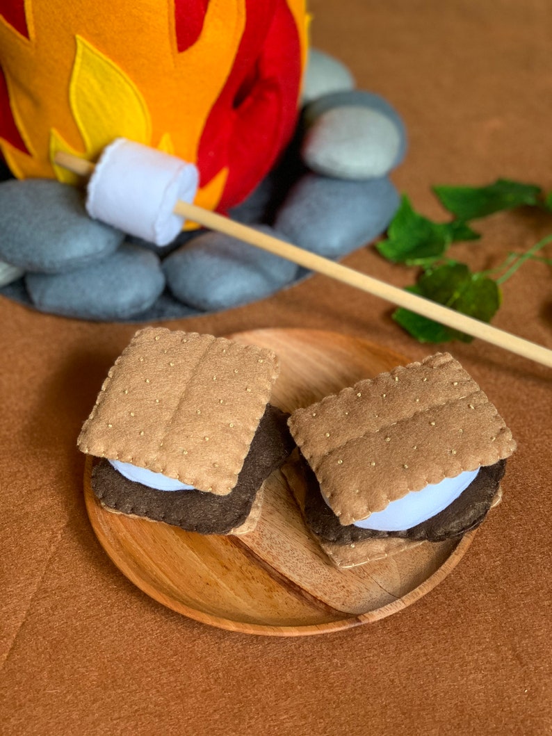 Felt Campfire Play Set With LED Lights, Pretend Play Food - Etsy
