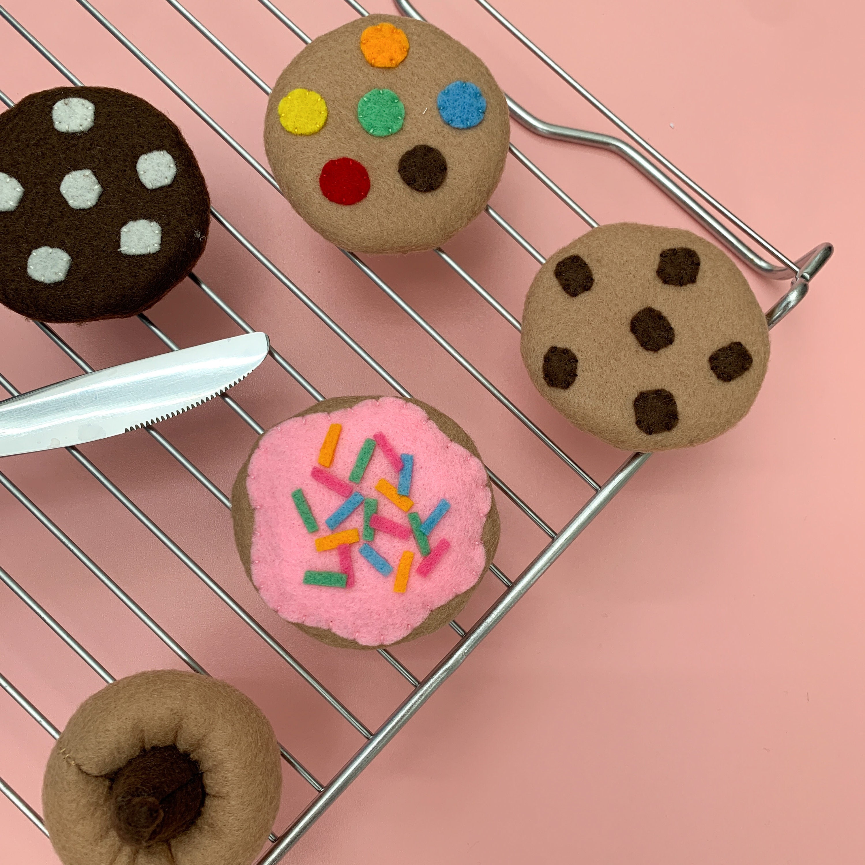 4 Tea Bags and Assorted Cookies Pretend Tea Party. Fake Dessert Pastry ...