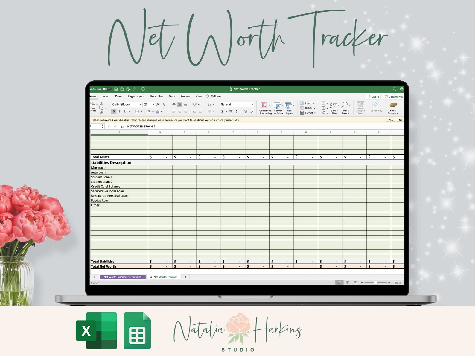 Net Worth Tracker With Net Worth Charts That Keeps You on Track With ...
