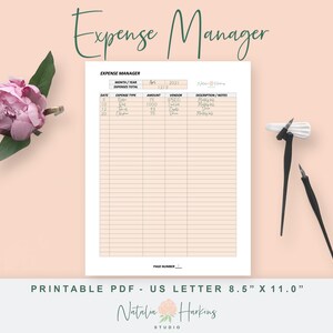 Expense Manager Printable to Help Keep on Track With Your Monthly ...