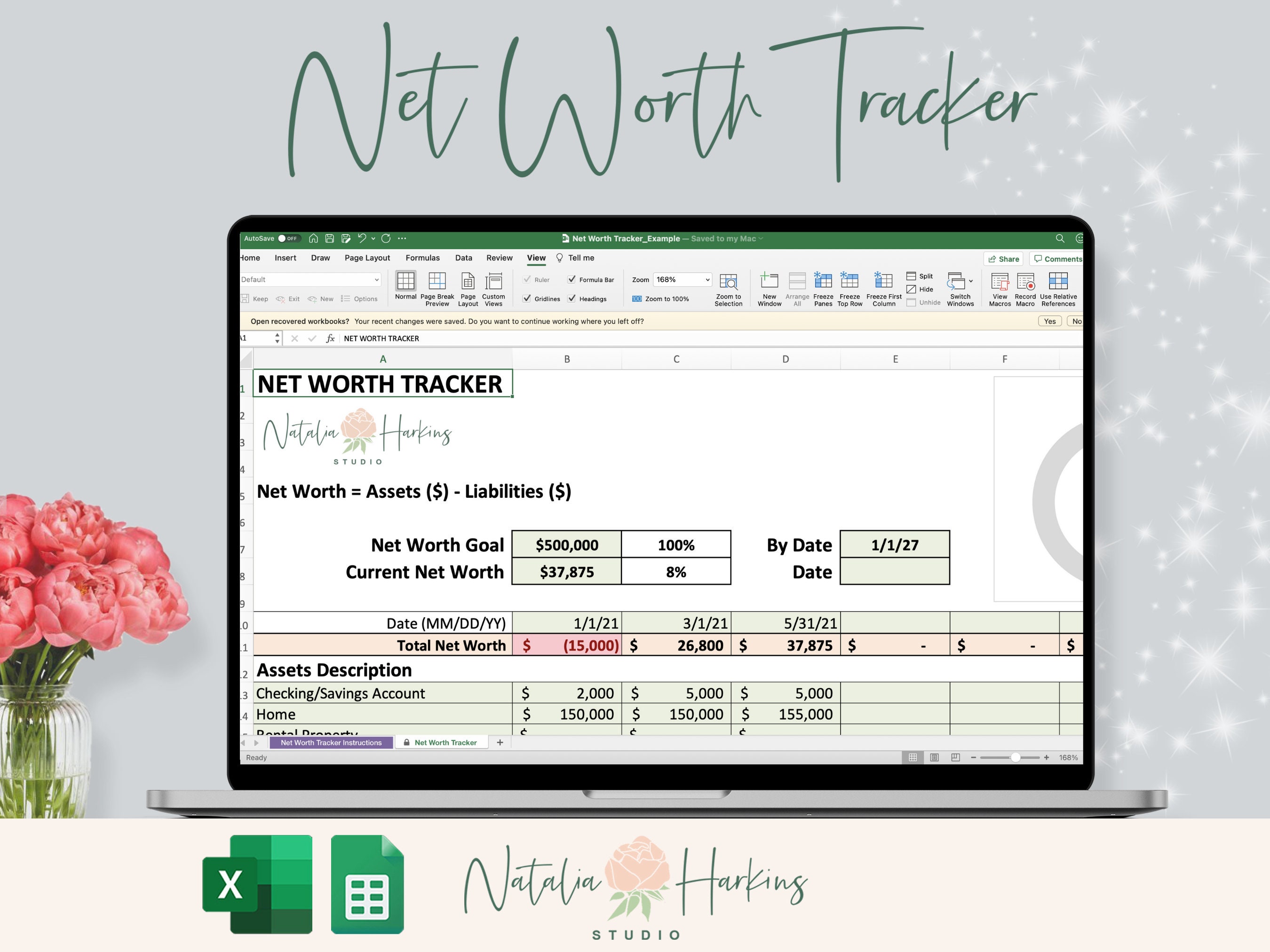 Net Worth Tracker With Net Worth Charts That Keeps You on Track With ...