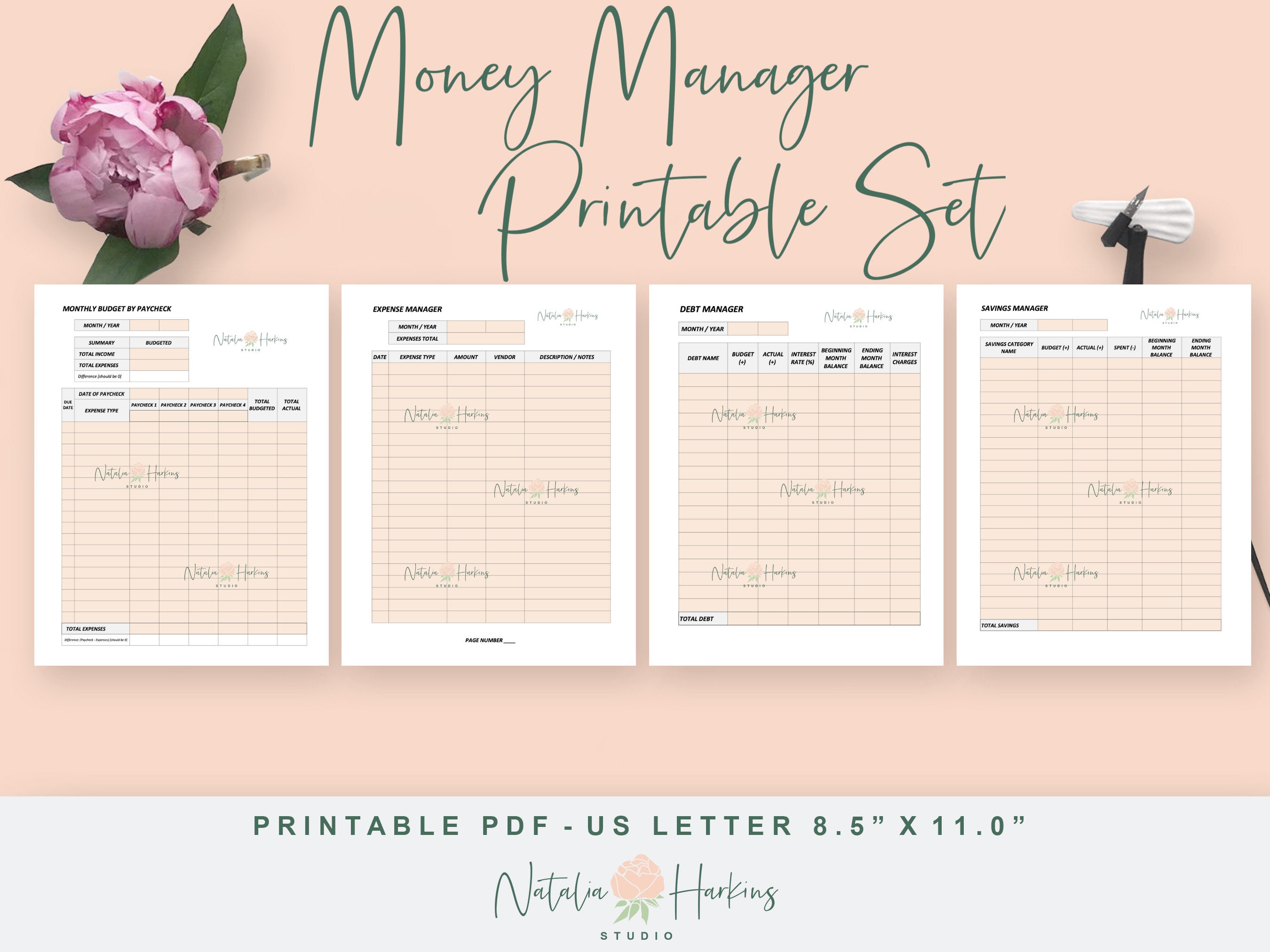 Money Manager Printable Set With Instructions That Helps With Personal ...