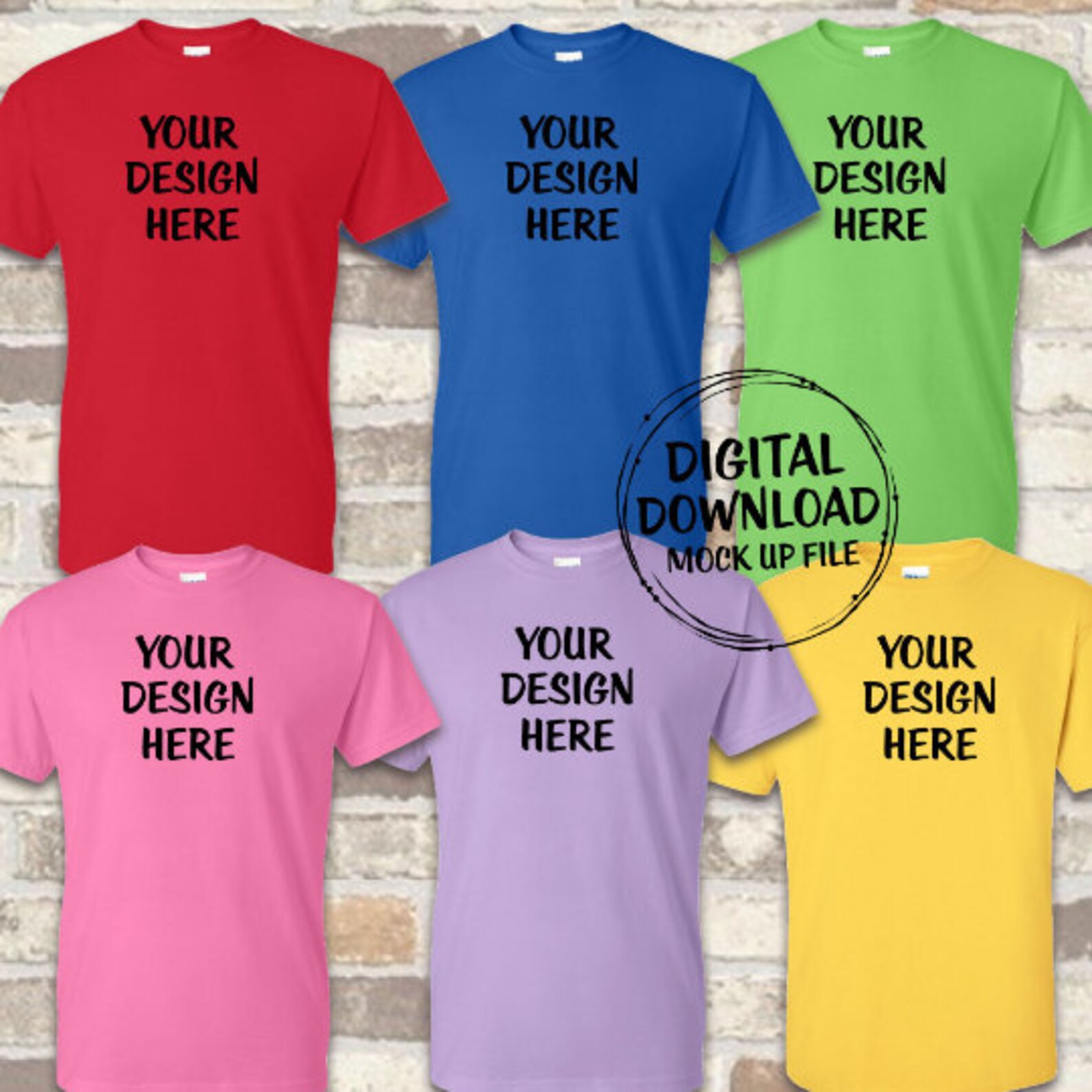 Gildan Mockup - Multiple Shirt Mockup - Shirt Mockup - Clothing Mockup ...