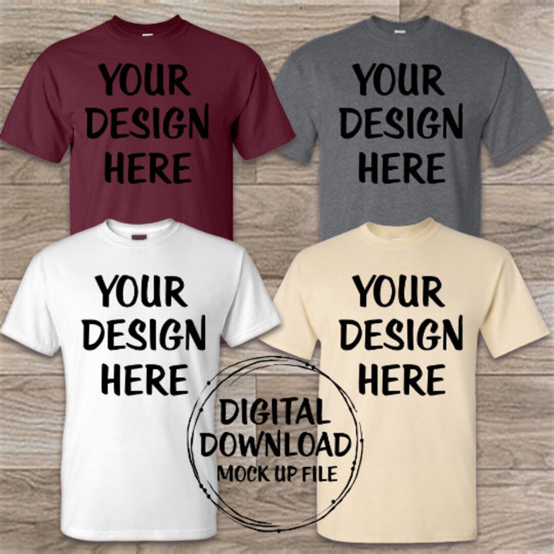 Gildan Mockup Multiple Shirt Mockup Shirt Mockup Clothing Mockup Men's ...