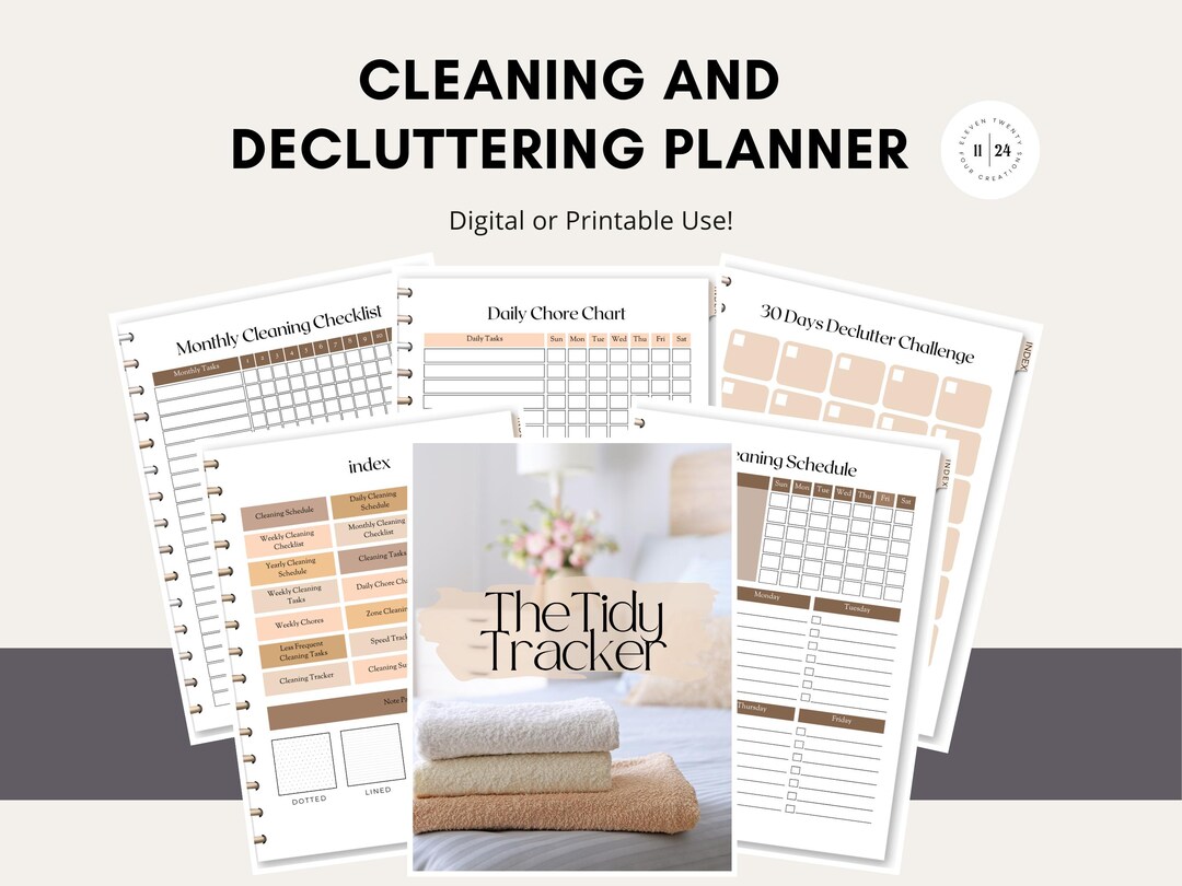 Tidy Planner | Printable Digital Cleaning Planner | Home Cleaning ...