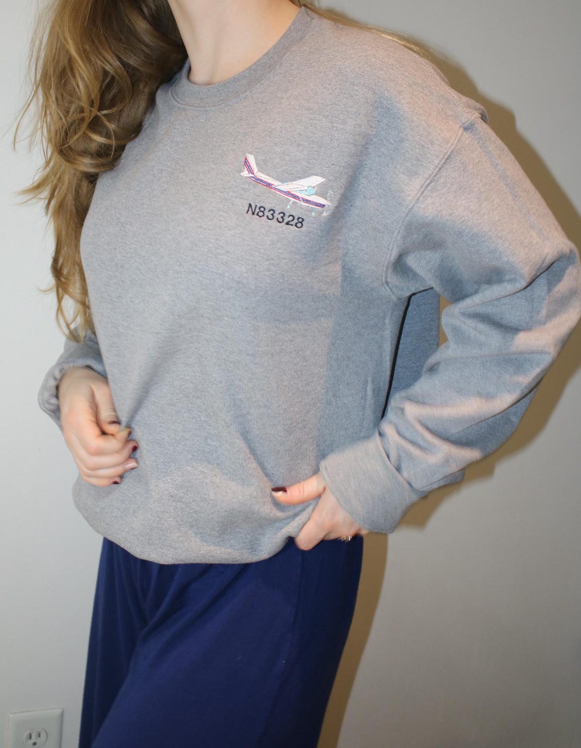 Personalized Cessna Airplane Crewneck Sweatshirt - Custom Aircraft ...