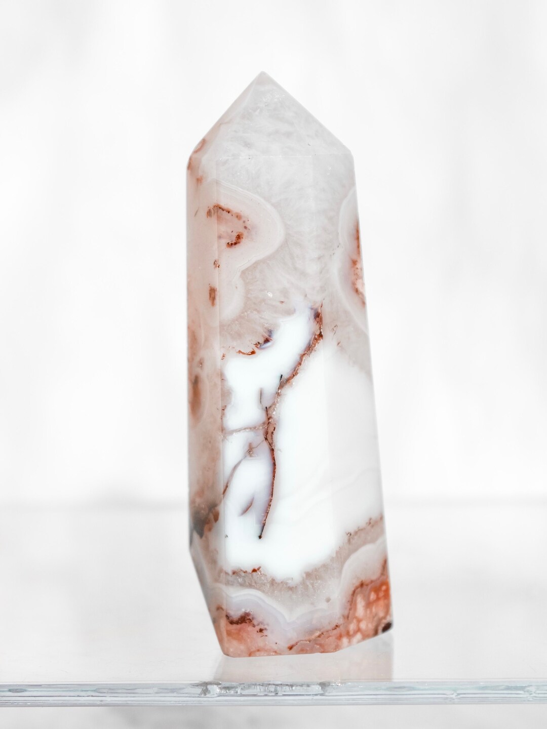 Carnelian Flower Agate Tower - Etsy