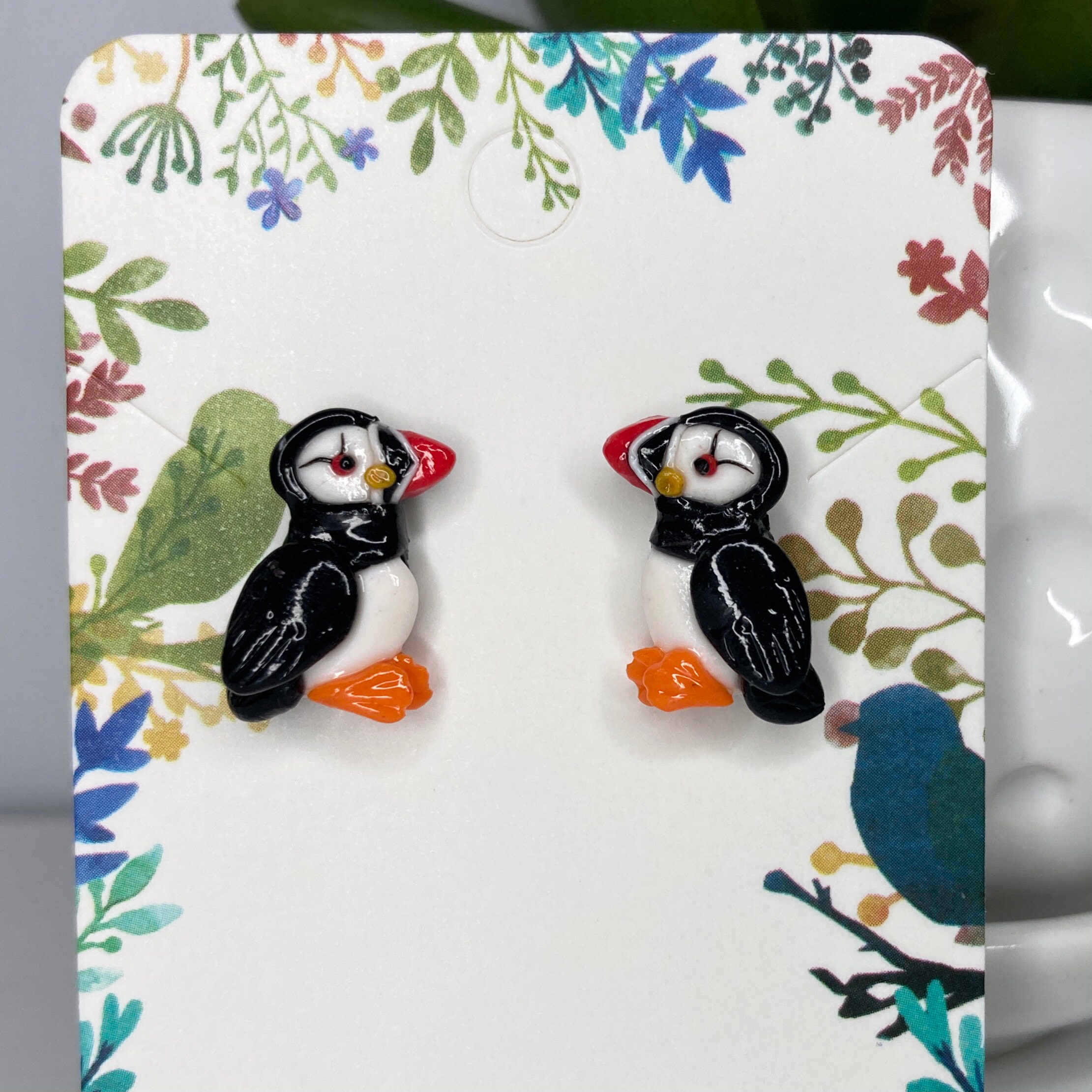 Puffin Stud Earrings Atlantic Puffins Polymer Clay Bird - Etsy.de